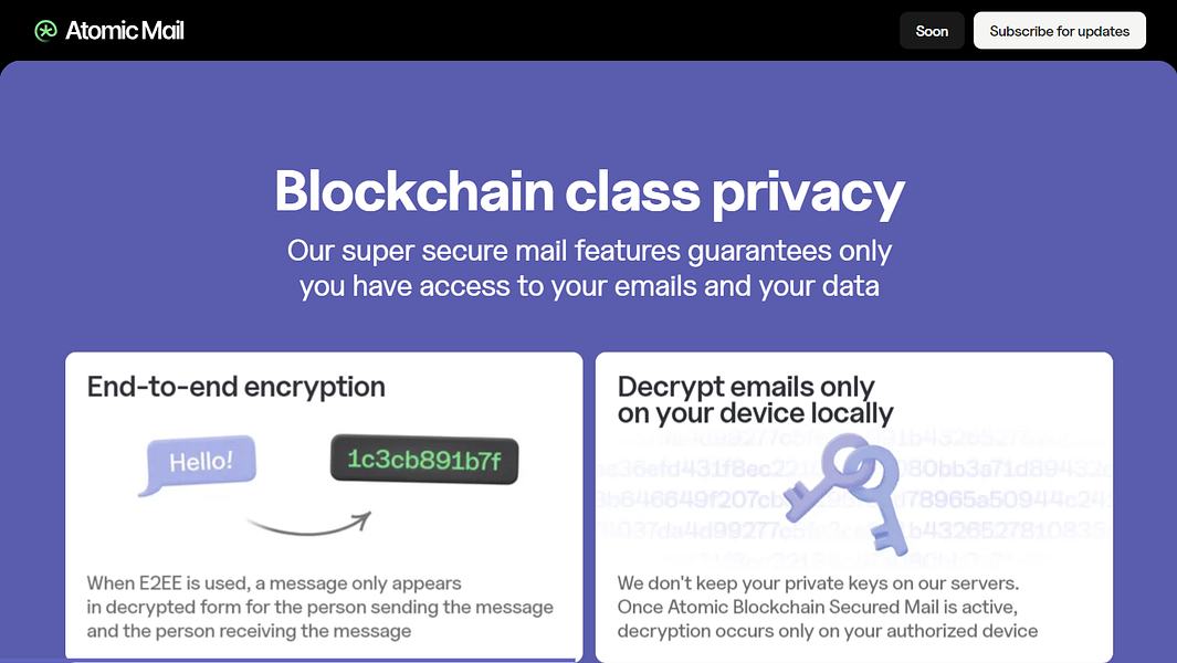 Atomic Mail: Encrypted email you can trust | BetaList