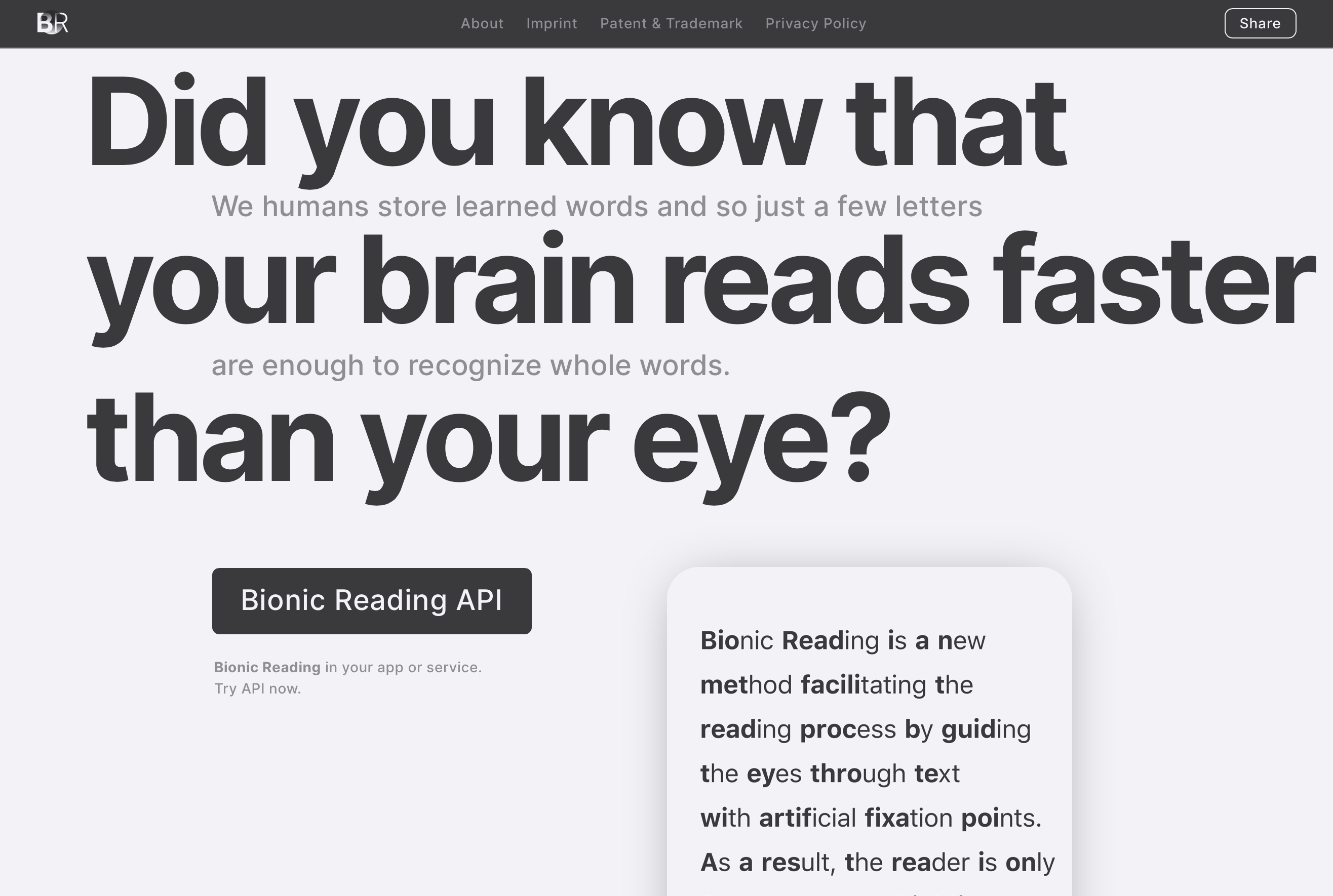 Bionic Reading: With Bionic Reading you read texts faster, | BetaList