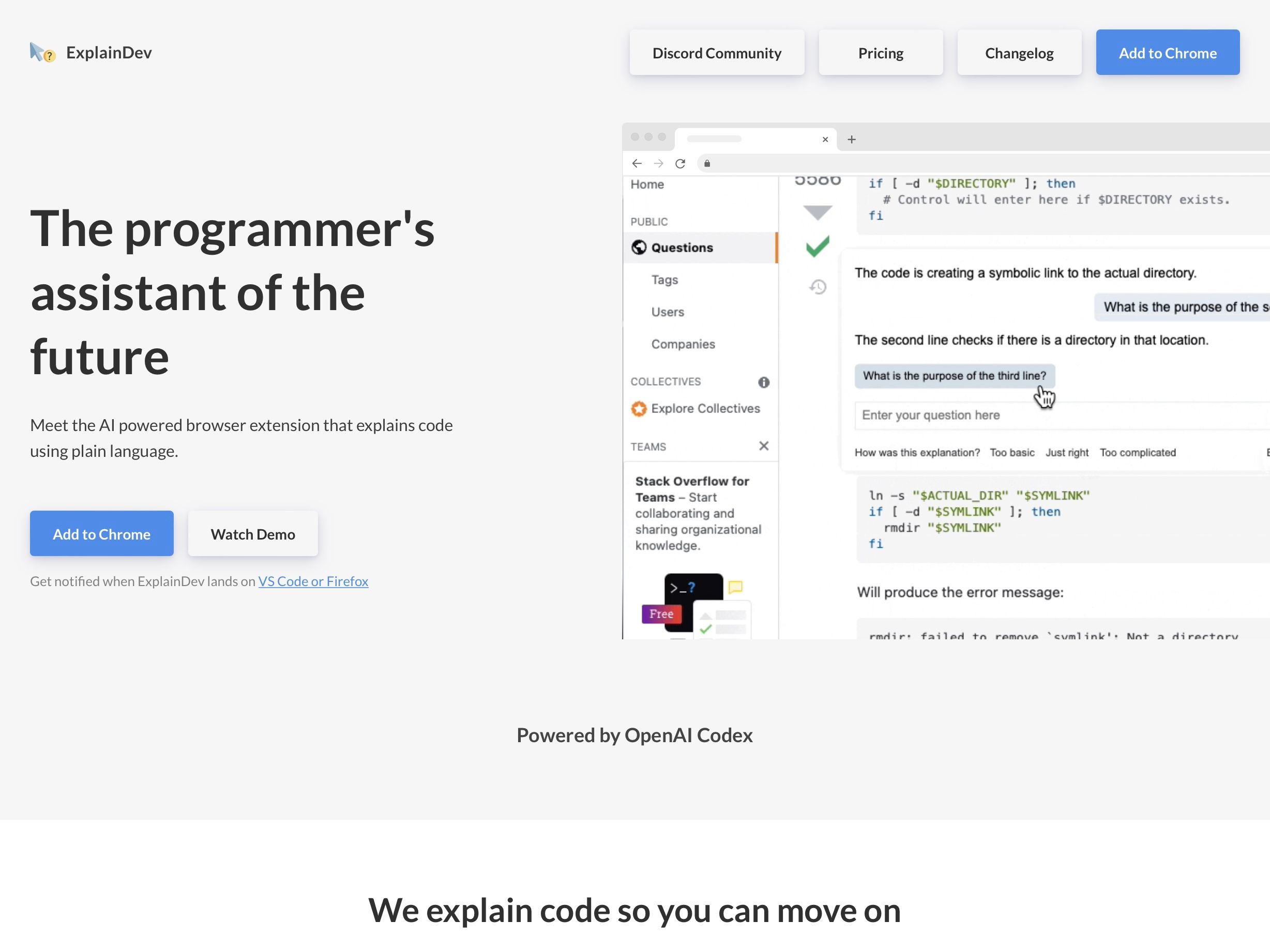 ExplainDev: Explains the code in your browser | BetaList