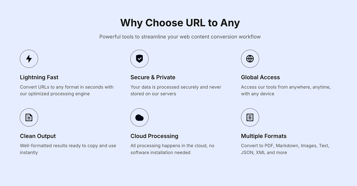 URL to Any: An All-in-One Web Content Conversion Tool | BetaList