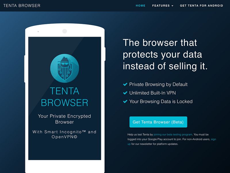 Tenta Browser: A private, encrypted browser that protects | BetaList