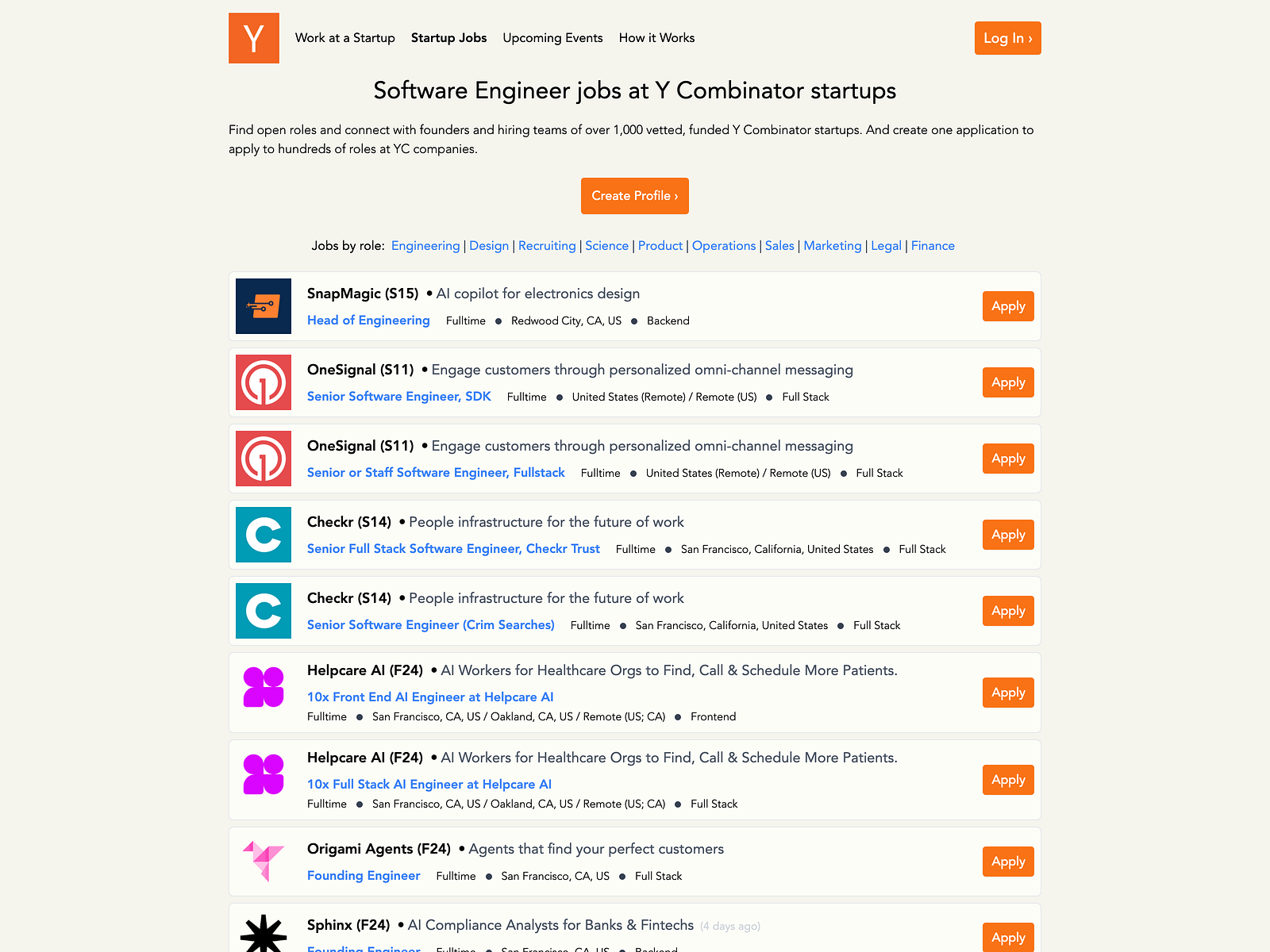 Y Combinator’s Work at a Startup - Job Board Review – Startup Jobs