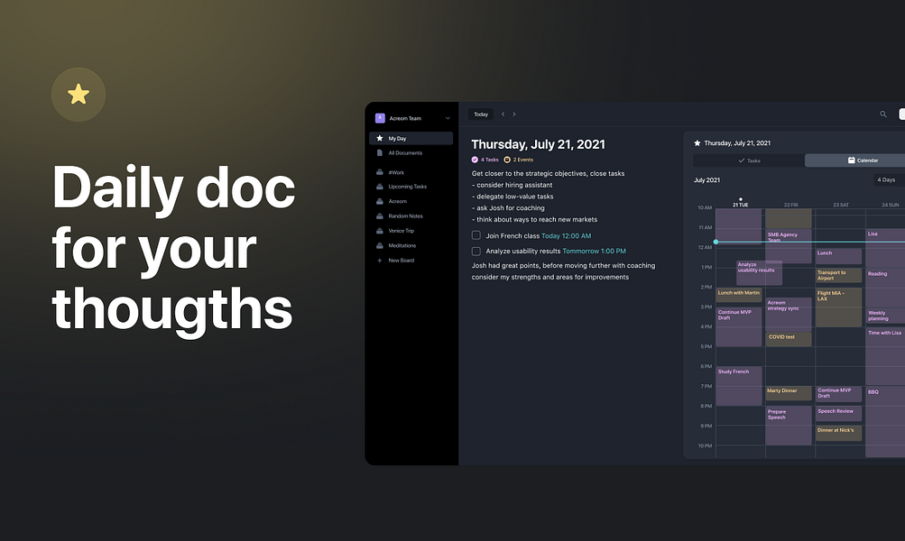 acreom: Knowledge base & task management in one | BetaList