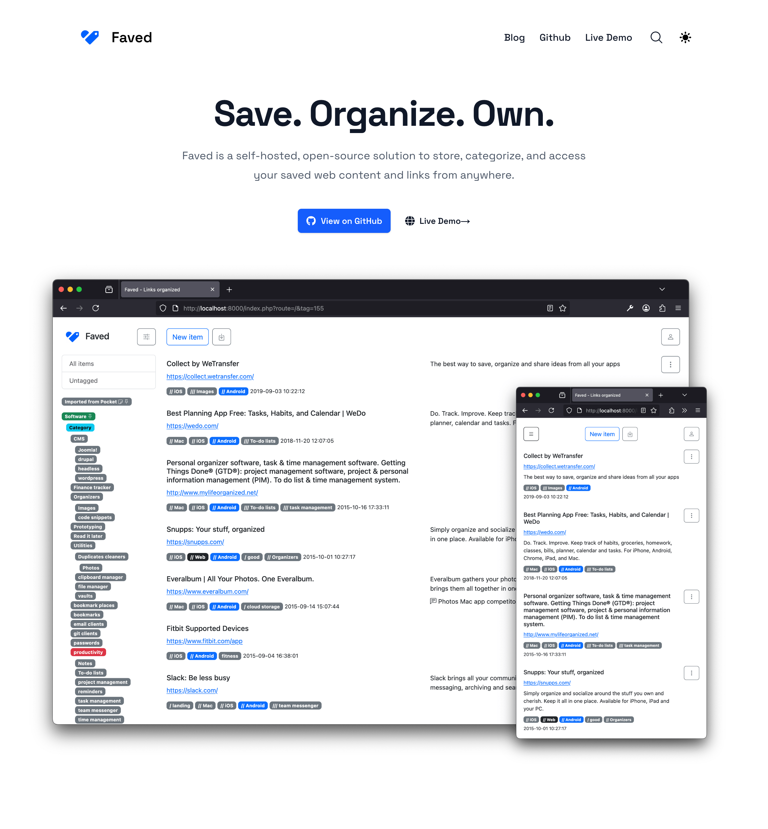 Faved: Free open source bookmark manager with focus on | BetaList
