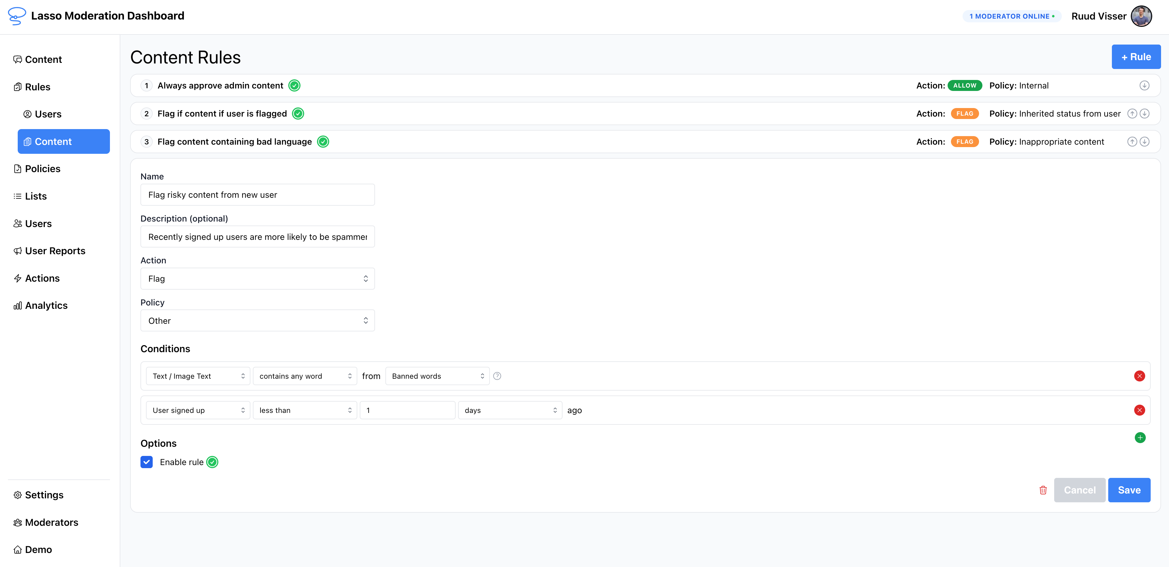 Lasso Moderation: Content moderation tooling out of the box | BetaList