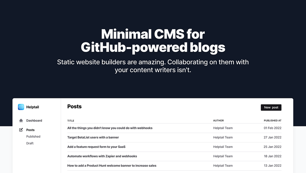 Spinal CMS: Minimal CMS for GitHub-powered blogs | BetaList