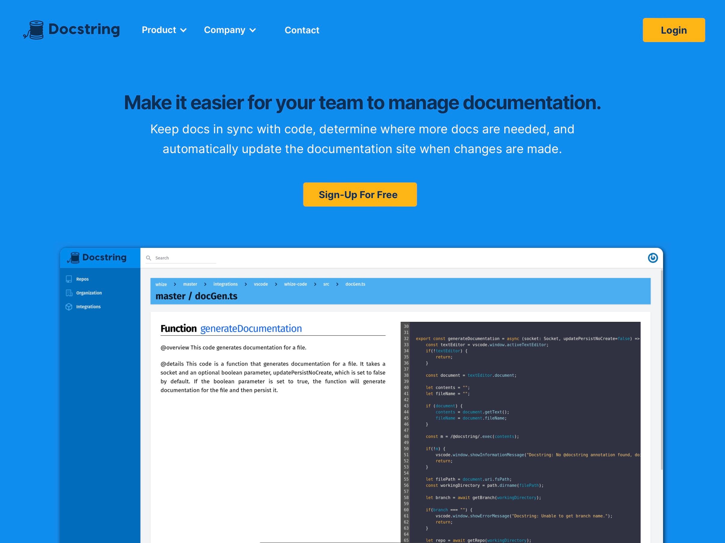 Docstring: The easiest way to write, maintain, and share | BetaList