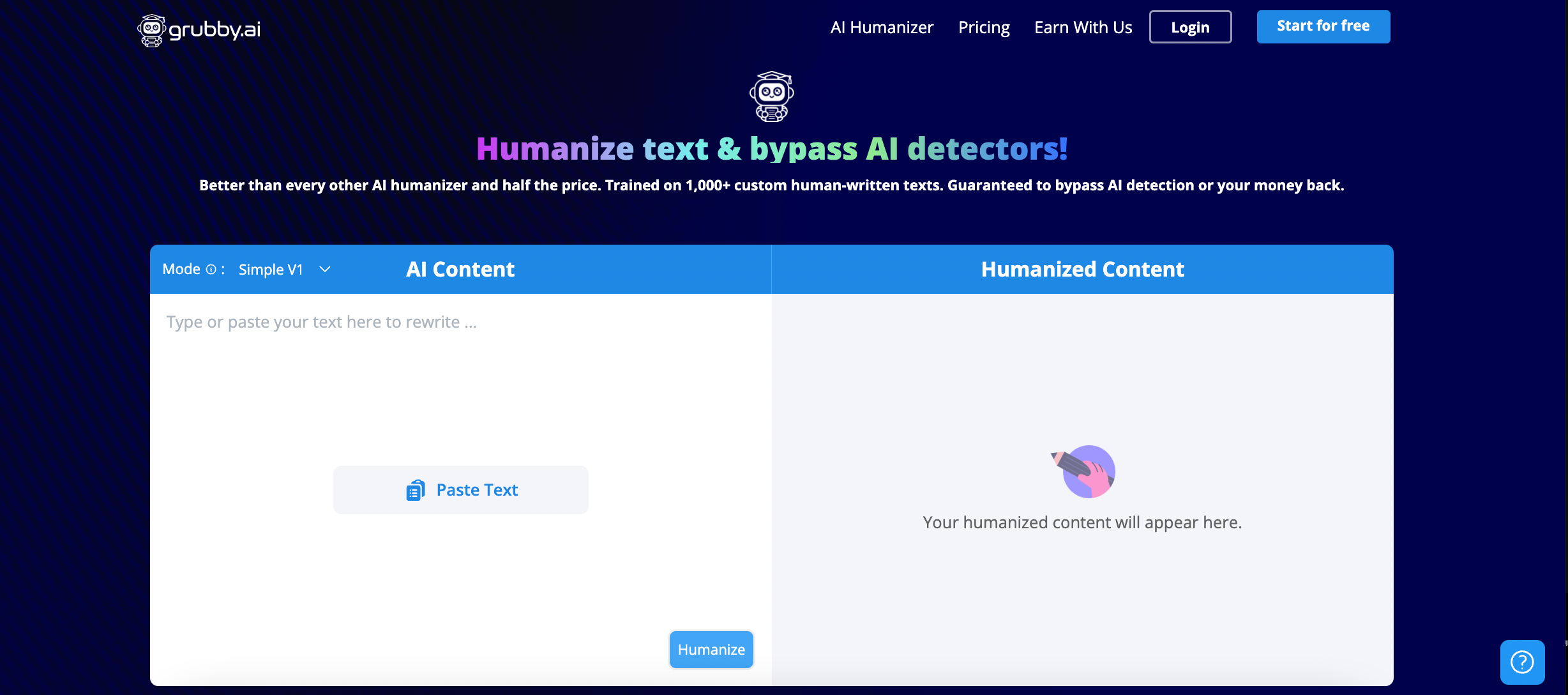 Grubby.AI: Humanize AI text in seconds for free | BetaList