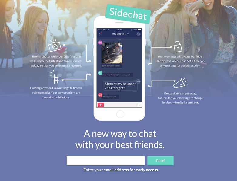Sidechat: Stress-free group chat for you and your best | BetaList