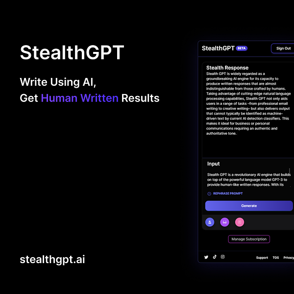StealthGPT: A tool to create content that bypasses ai | BetaList