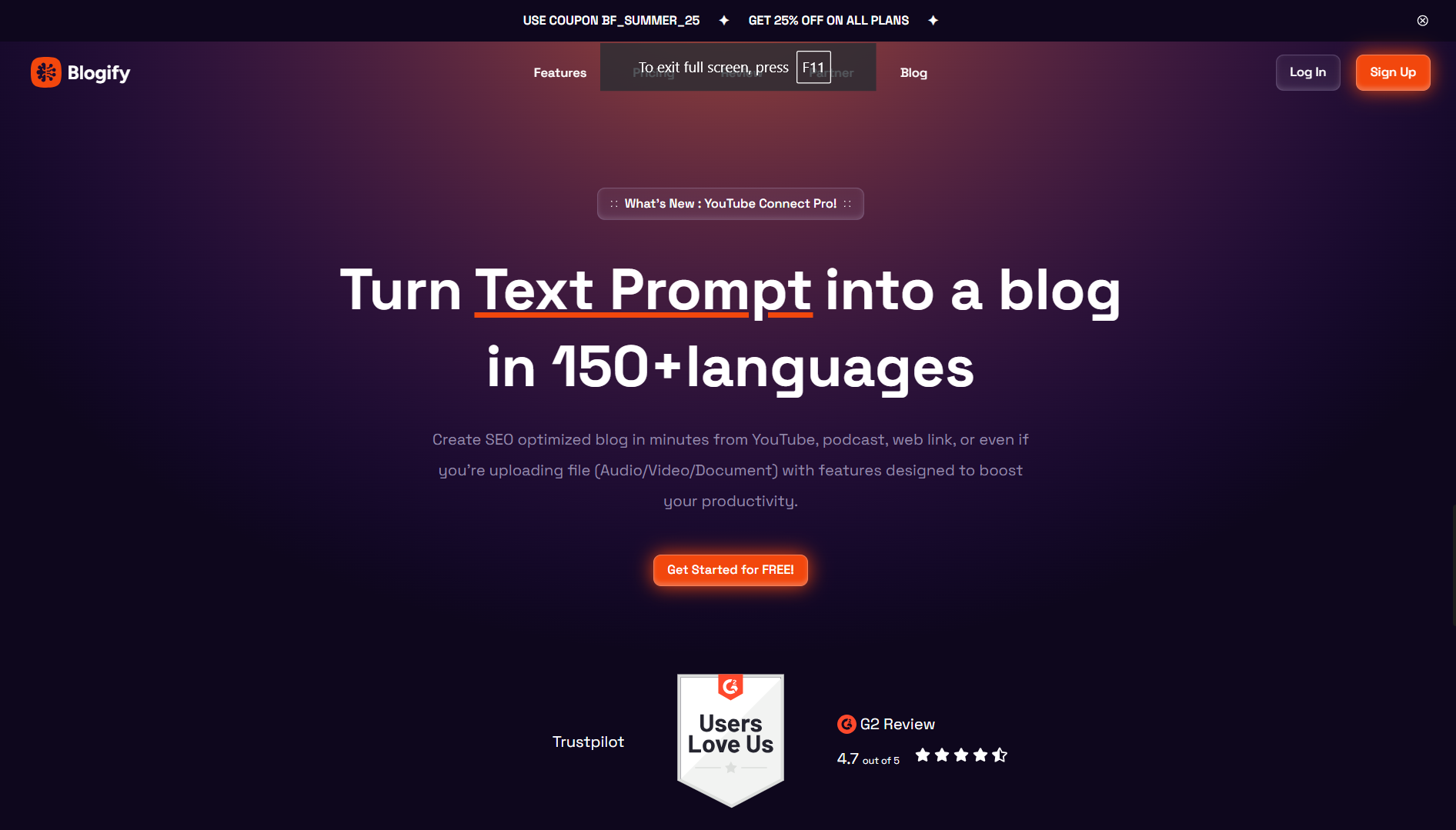 Blogify: Blogify.ai turns any media into SEO-optimized blog | BetaList