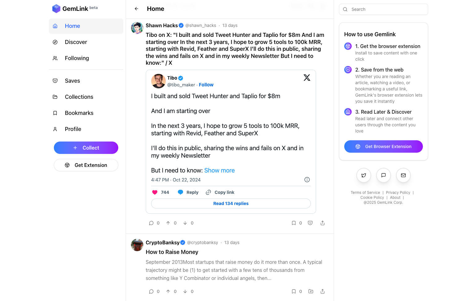 Gemlink: It's like Pocket (Read later), but with a | BetaList
