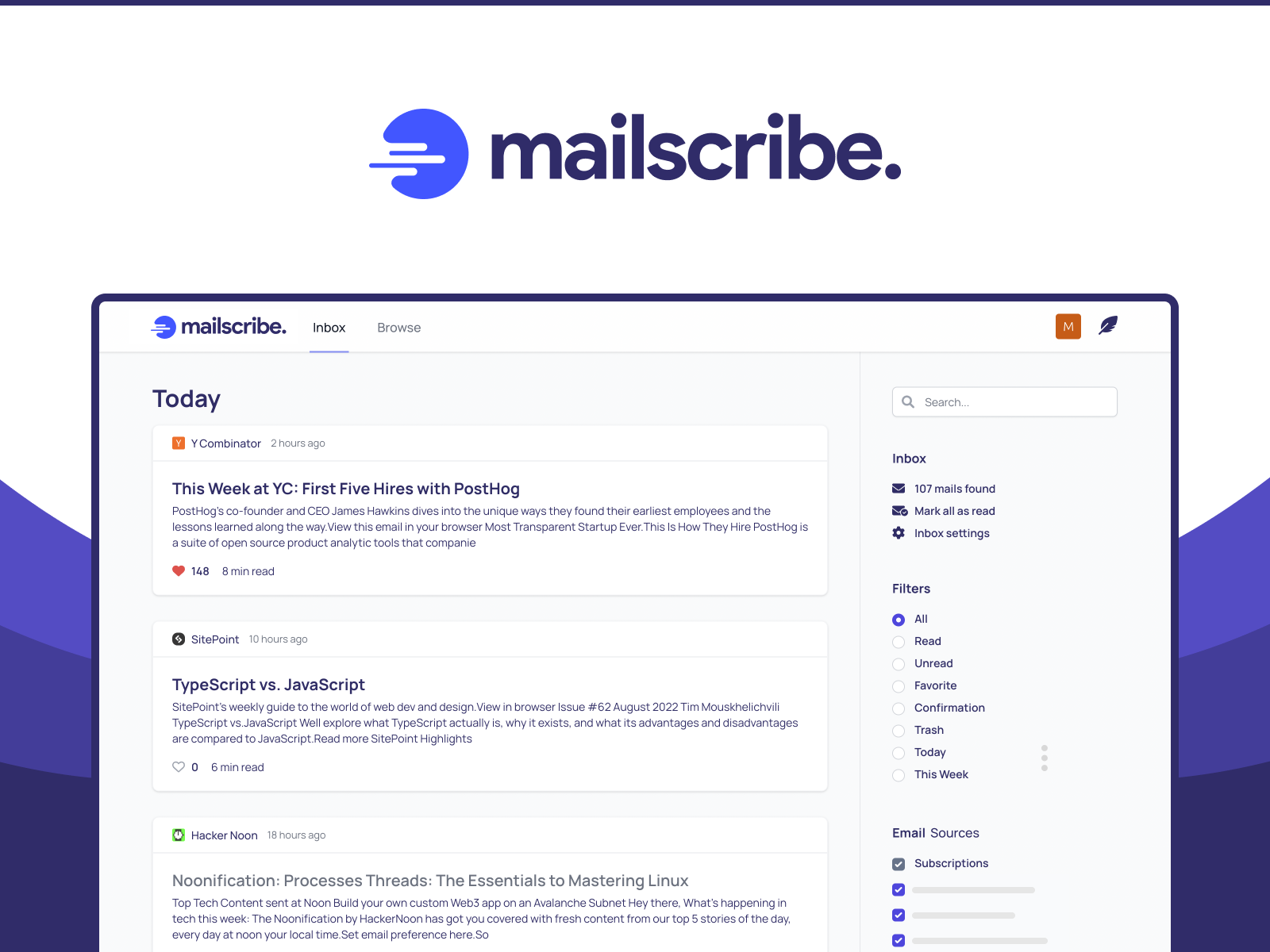 Mailscribe Inbox: Keep your inbox clean! | BetaList