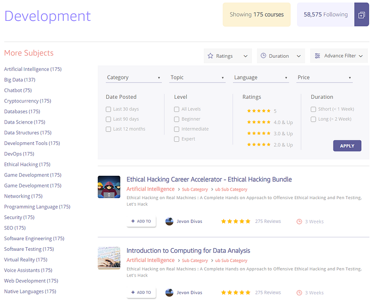 Coursesity: Discover Best Online Courses on the Internet | BetaList