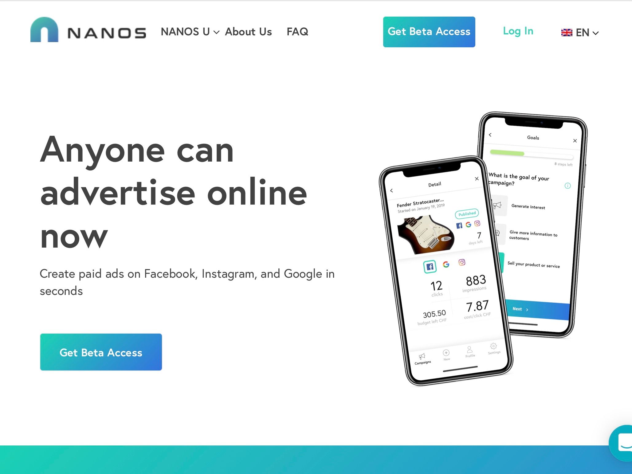 NANOS app: Create and achieve effective ads without too | BetaList