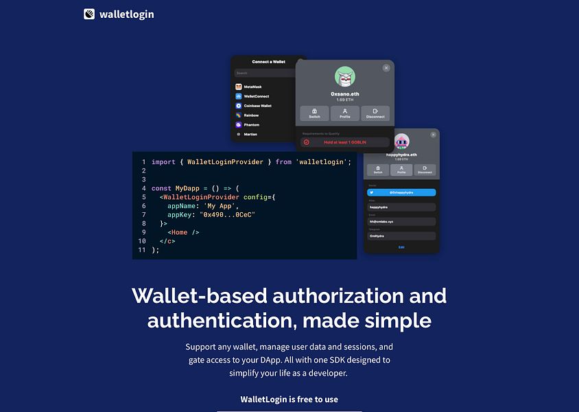Wallet Login SDK: Wallet login and authorization flow for | BetaList Wallet Login SDK: Wallet login and authorization flow for | BetaList