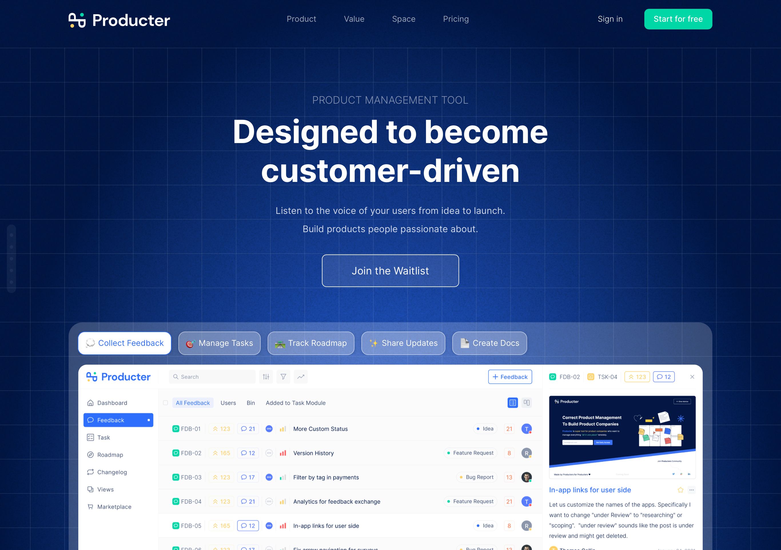 Producter: Product management tool for product-led teams | BetaList