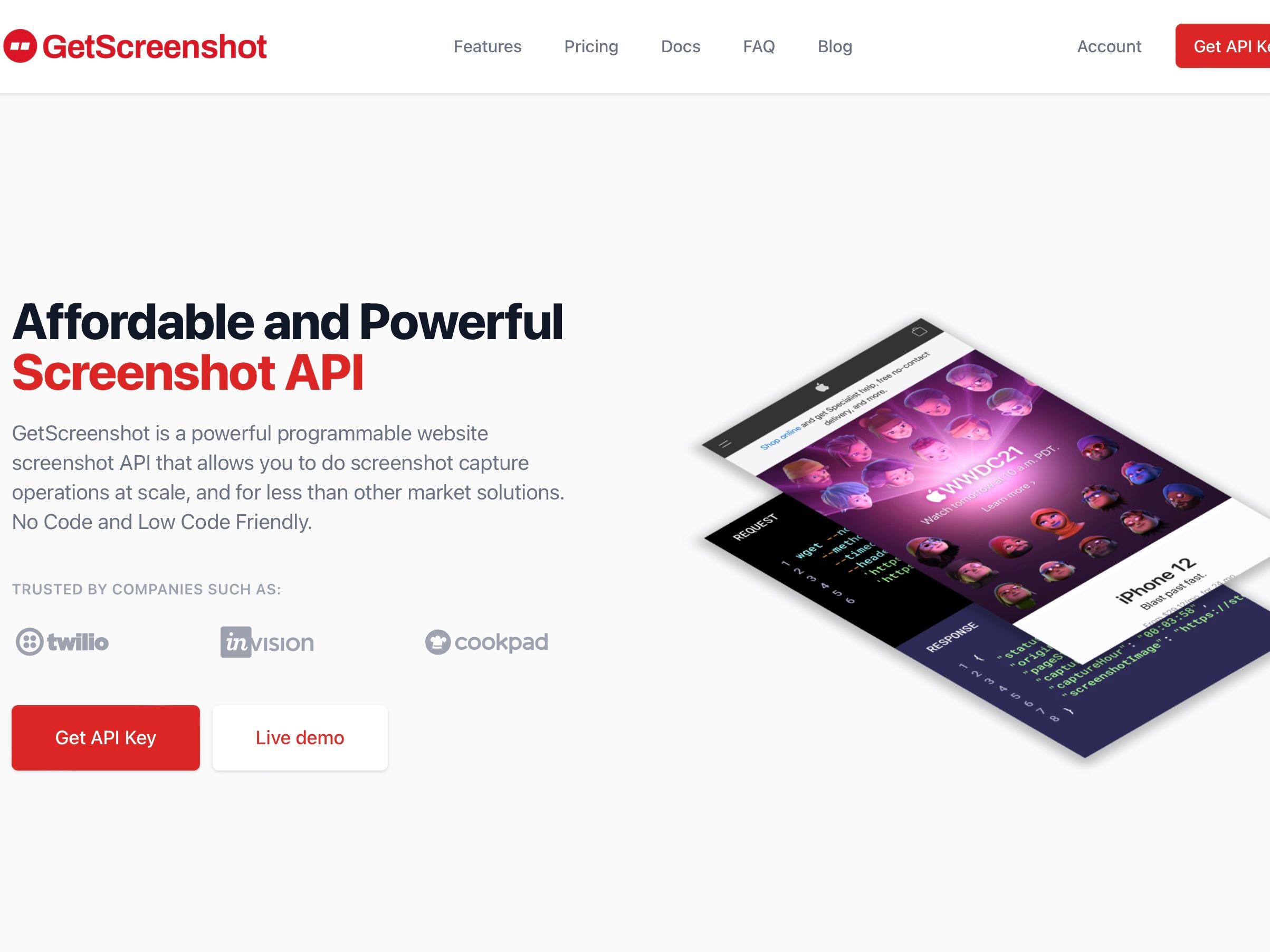 GetScreenshot: Powerful programmable website screenshot API | BetaList