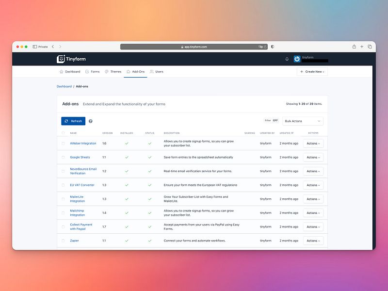 Tinyform: Free form builder tool to craft simple, powerful | BetaList