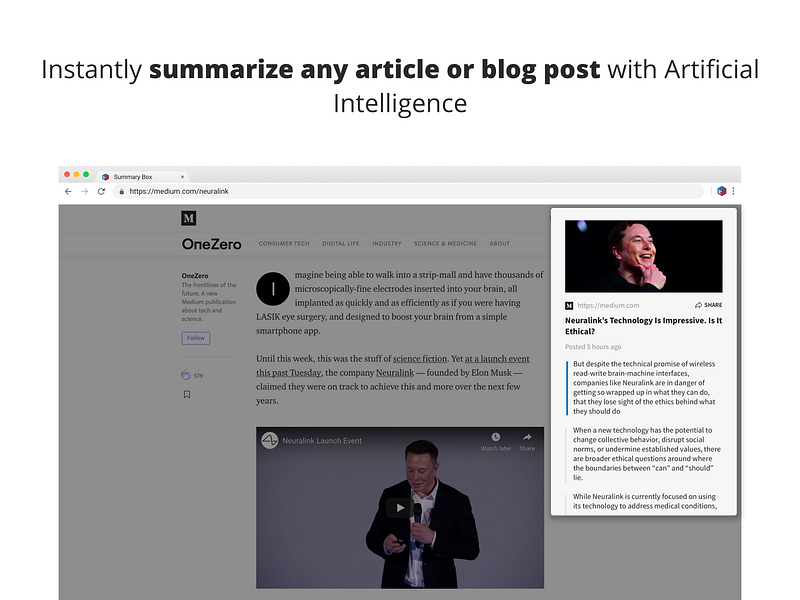 Summary Box: Summarize articles, blog posts, and videos | BetaList