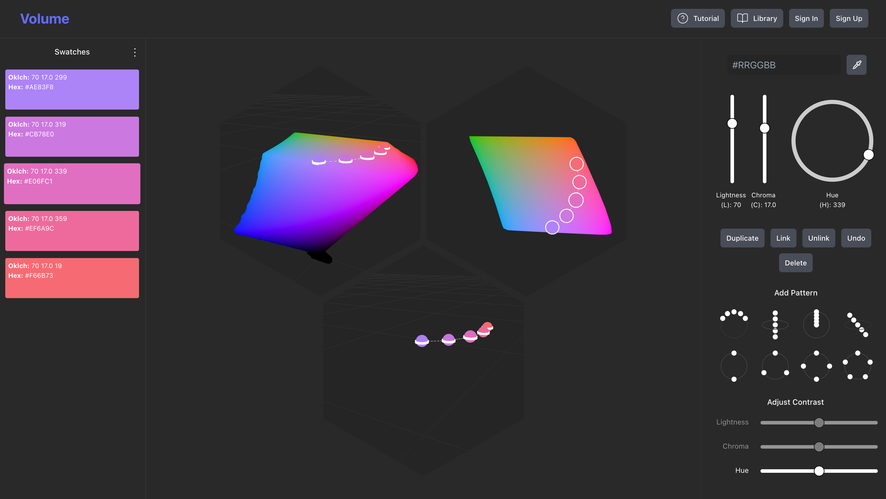 Volume: 3D OKLCH Color Palette Generator | BetaList